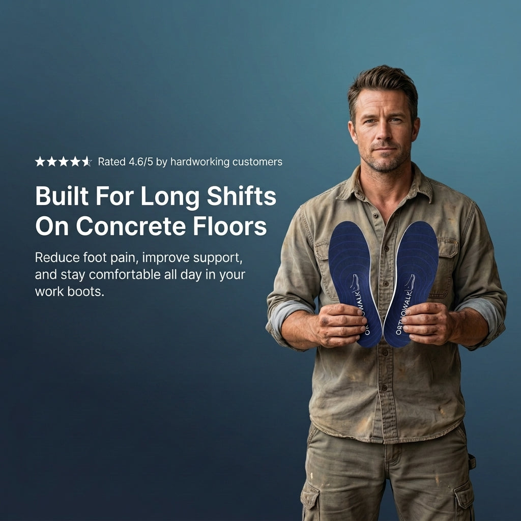 OrthoWalk Premium Orthopedic Insoles for Plantar Fasciitis & Foot Pa